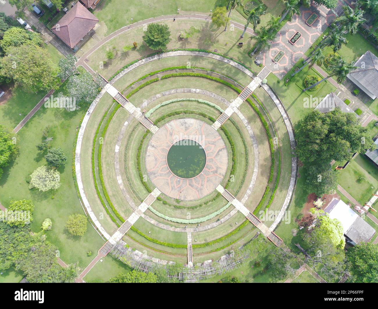 aerial view of the park which has a beautiful pattern Stock Photo - Alamy