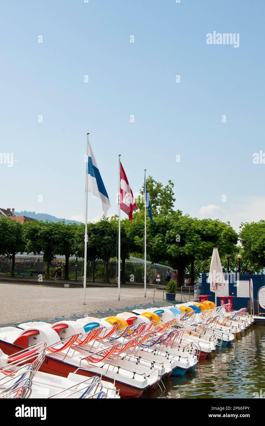 Switzerland, Canton Zug, Zug, Zug lake, pedal boat Stock Photo - Alamy