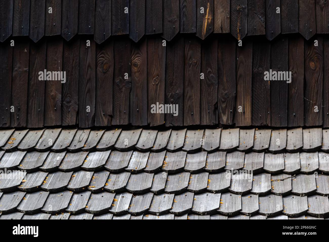 Perspective wood roof texture - Old wooden roof texture Stock Photo - Alamy