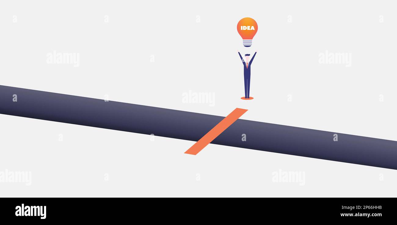 Business Challenge Design Concept - Businessman Standing in Front of a ...