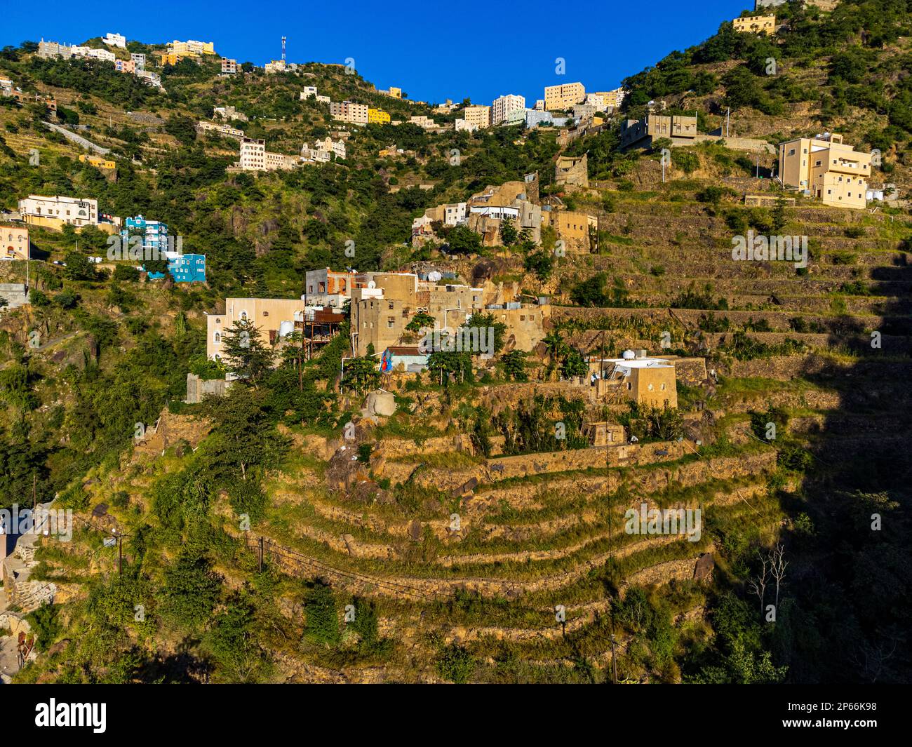 Green terraces, Fayfa mountain, Jazan province, Saudi Arabia, Middle ...