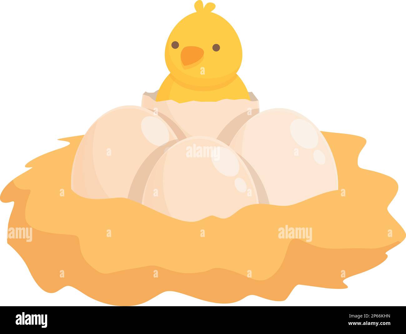 Chicken hatching time icon cartoon vector. Chick baby. Egg easter Stock ...