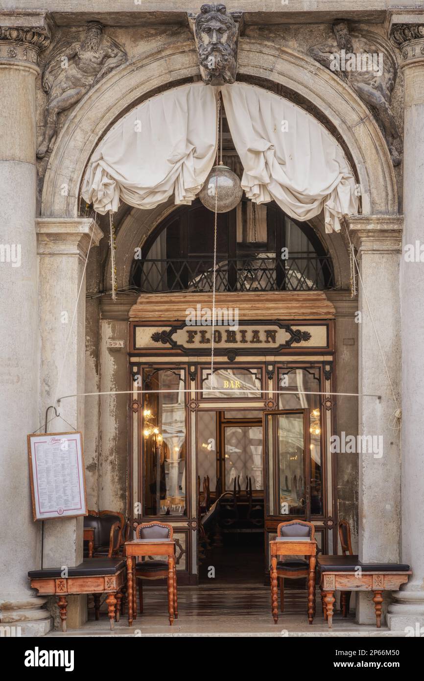 The Florian cafe, St. Mark's Square (Piazza San Marco), Venice, UNESCO ...