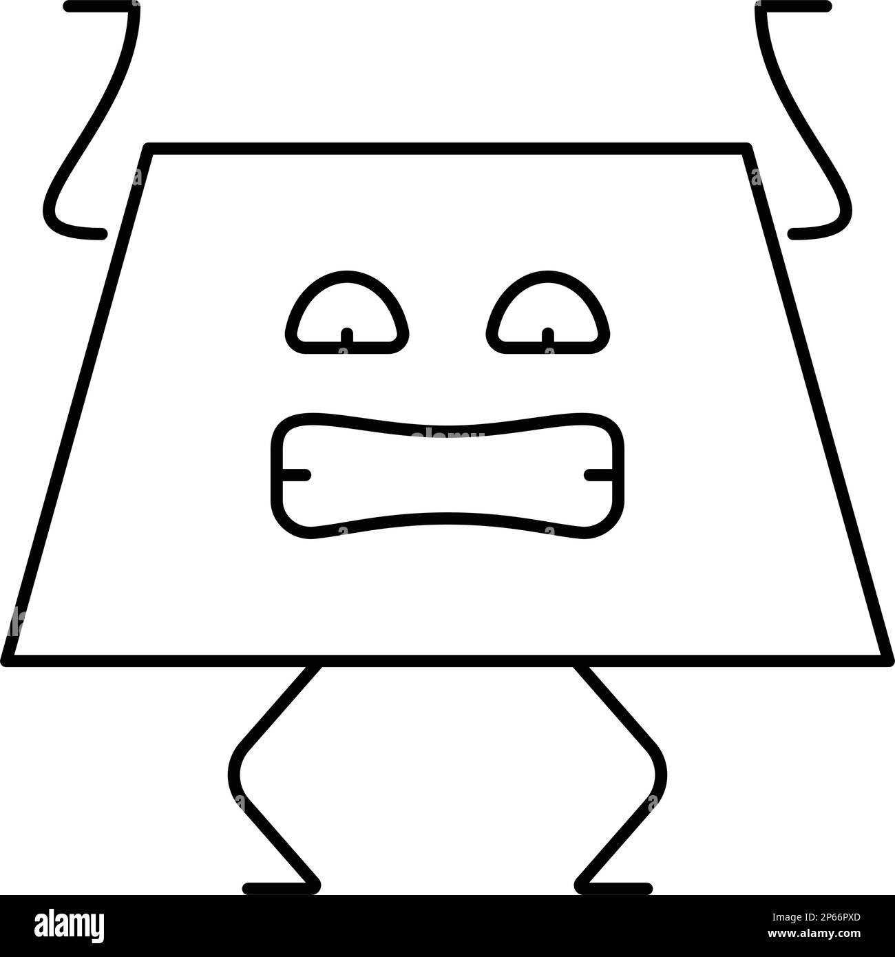 trapezoid geometric shape character line icon vector illustration Stock ...
