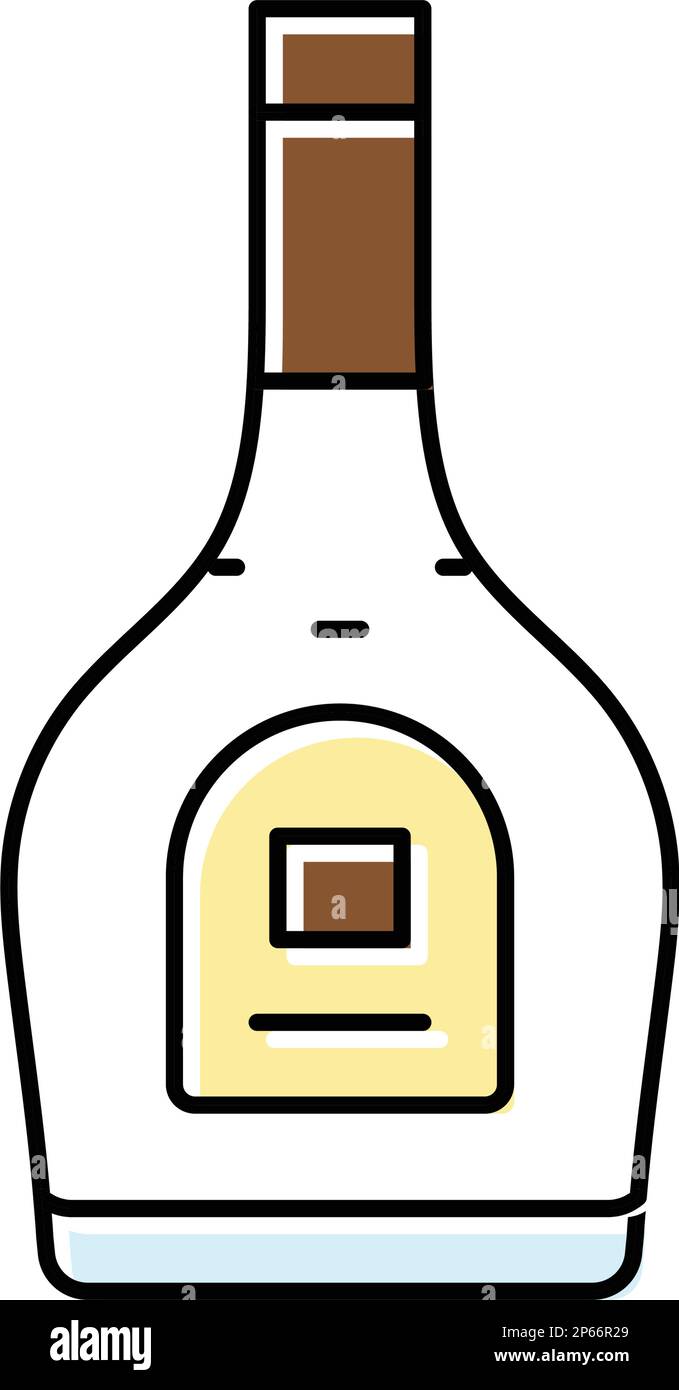brandy glass bottle color icon vector illustration Stock Vector Image ...