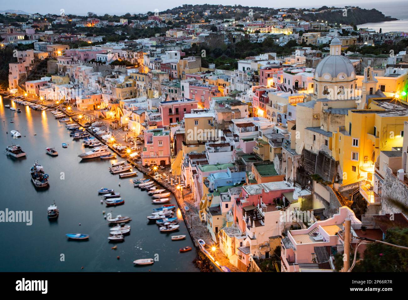Beautiful Italian island of Procida, famous for its colorful marina ...