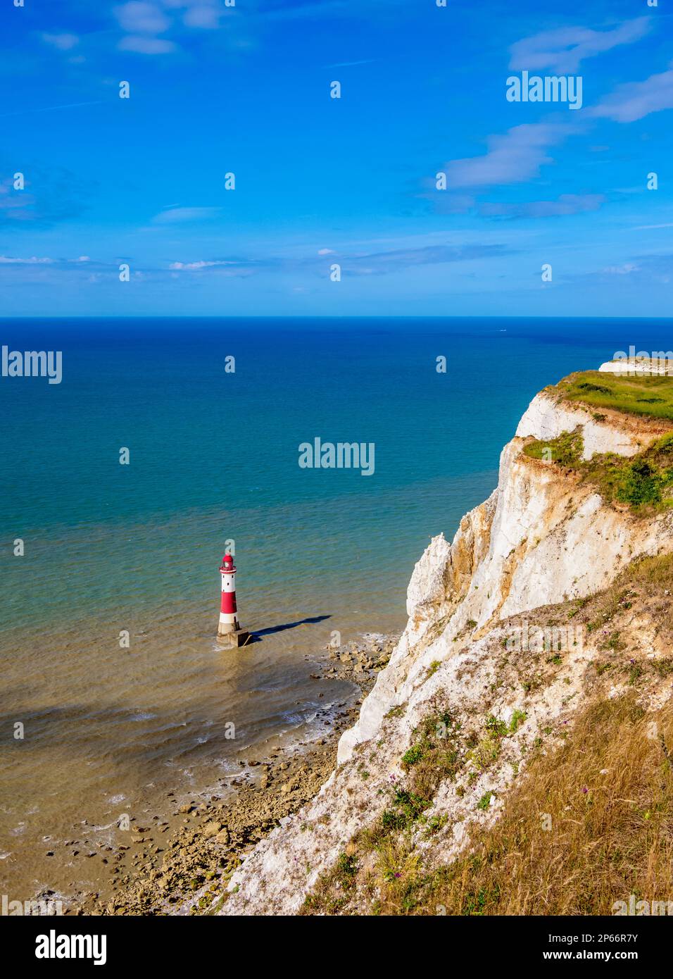 Beachy Head Cliffs And Lighthouse South Downs National Park Eastbourne East Sussex England