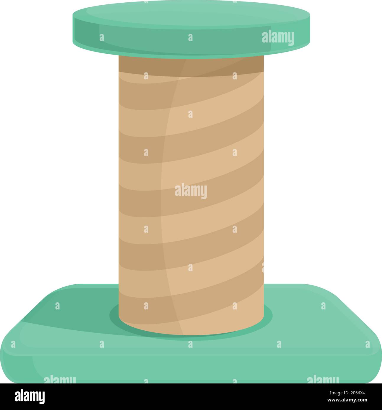 Green tower scratch icon cartoon vector. Cat post. Tree furniture Stock ...