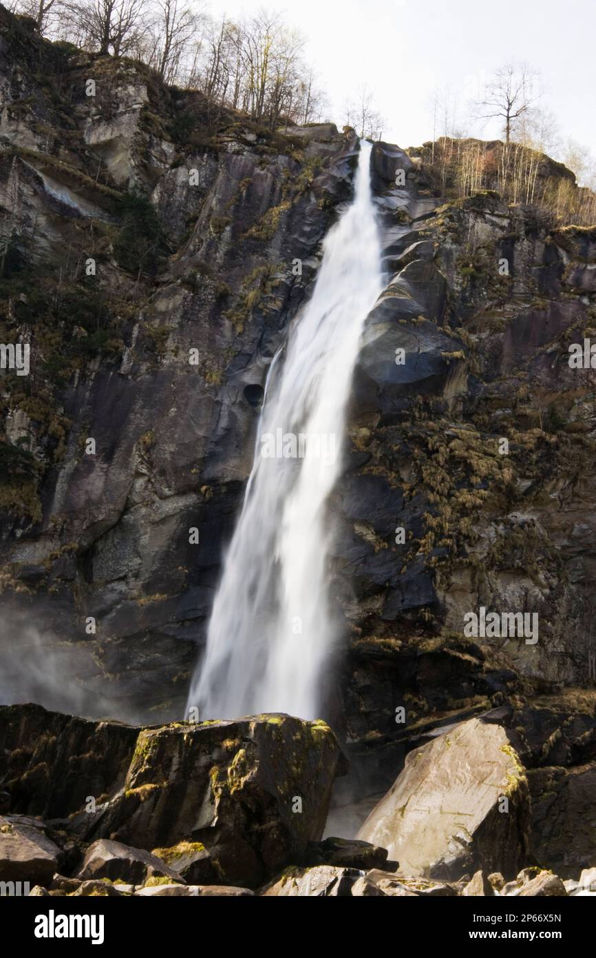Switzerland, Canton Ticino, Foroglio waterfall Stock Photo - Alamy