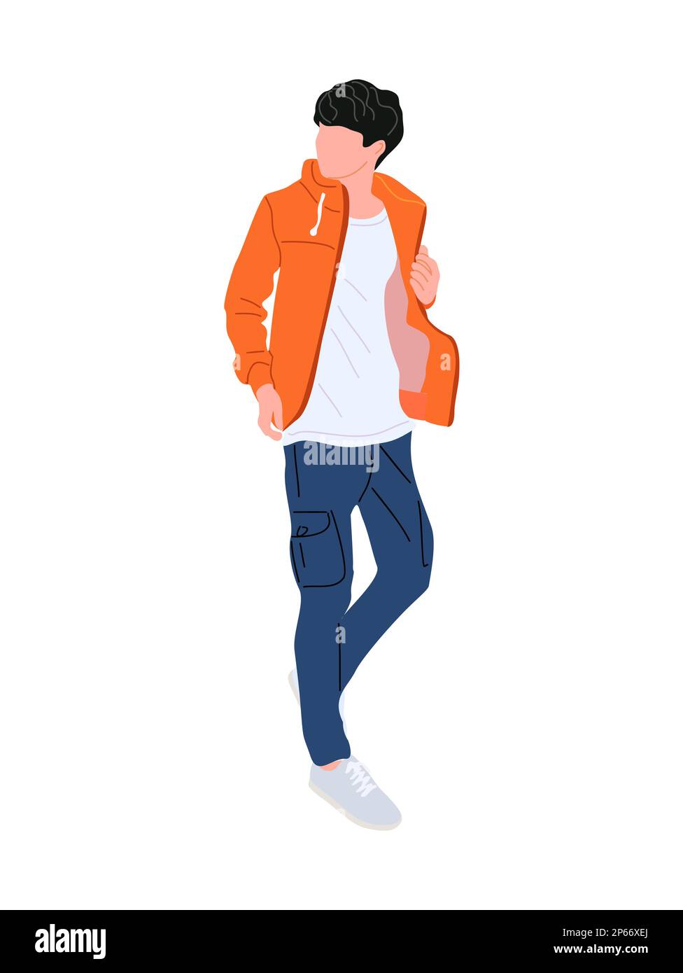 Stylish guy walking, wearing trendy outfit vector Stock Vector Image ...