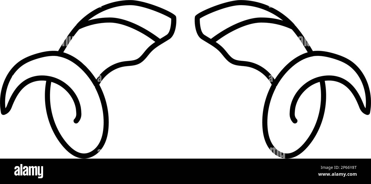 Ram horn animal icon Black and White Stock Photos & Images - Alamy