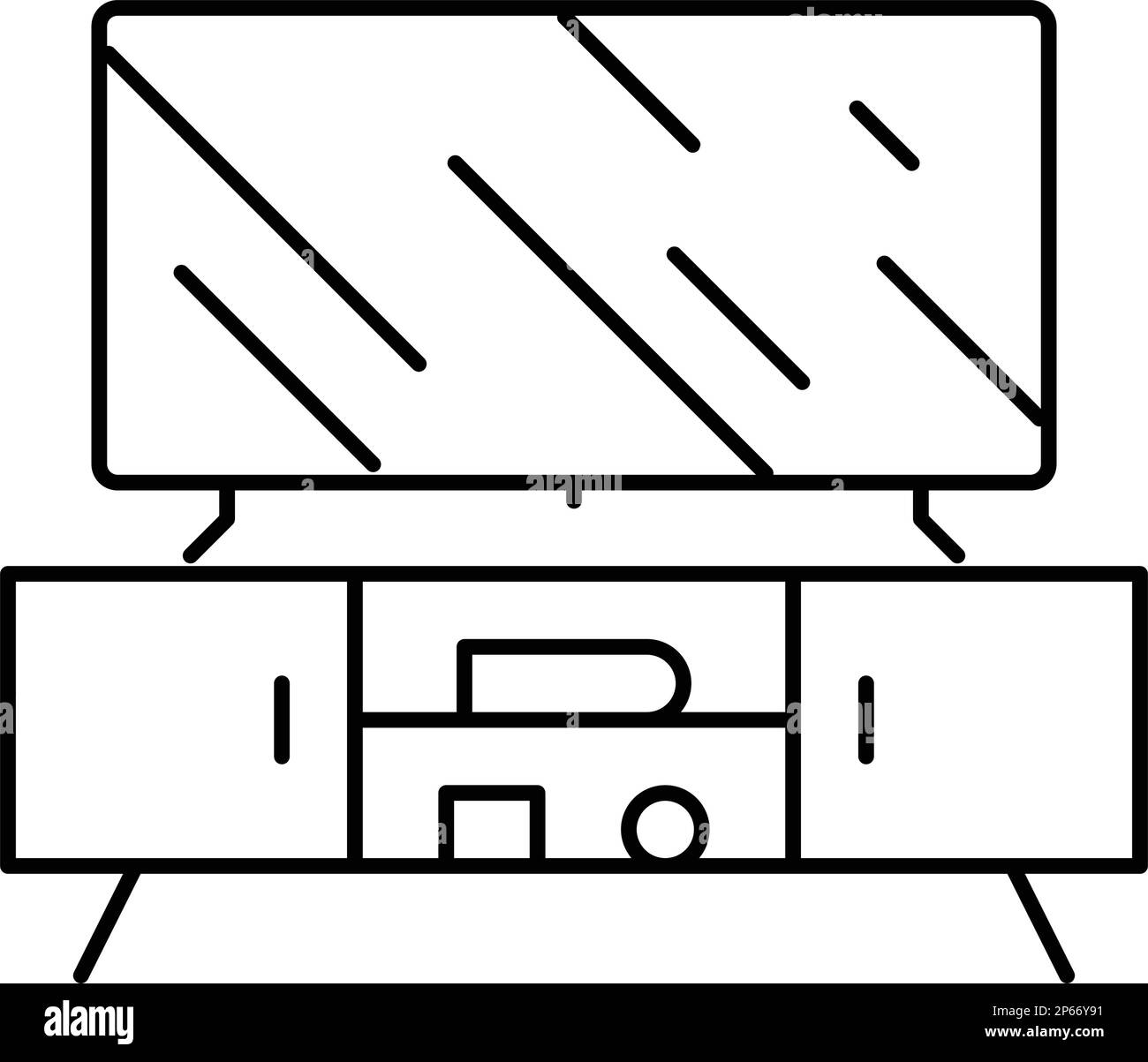 sound system living room line icon vector illustration Stock Vector ...
