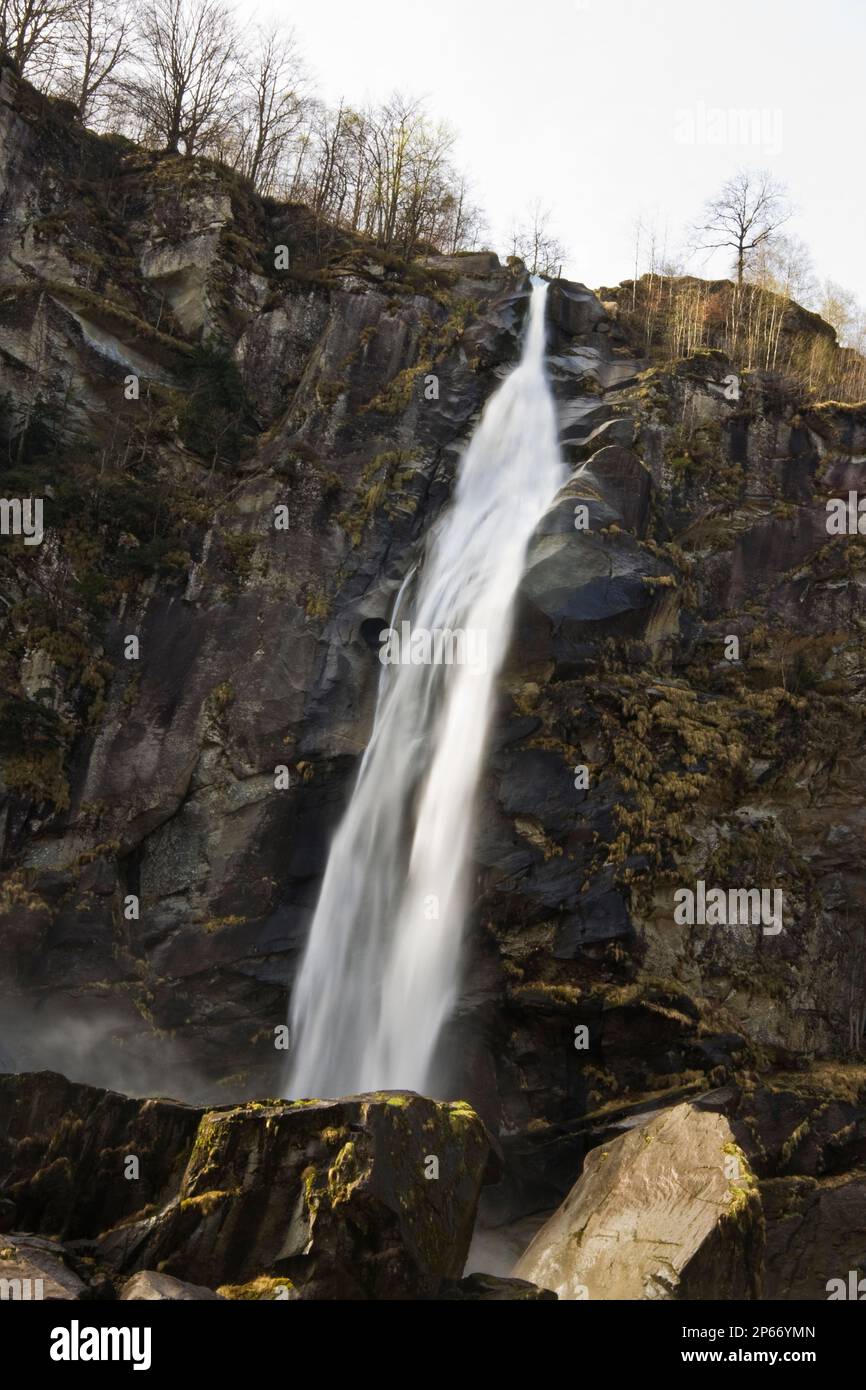 Switzerland, Canton Ticino, Foroglio waterfall Stock Photo - Alamy