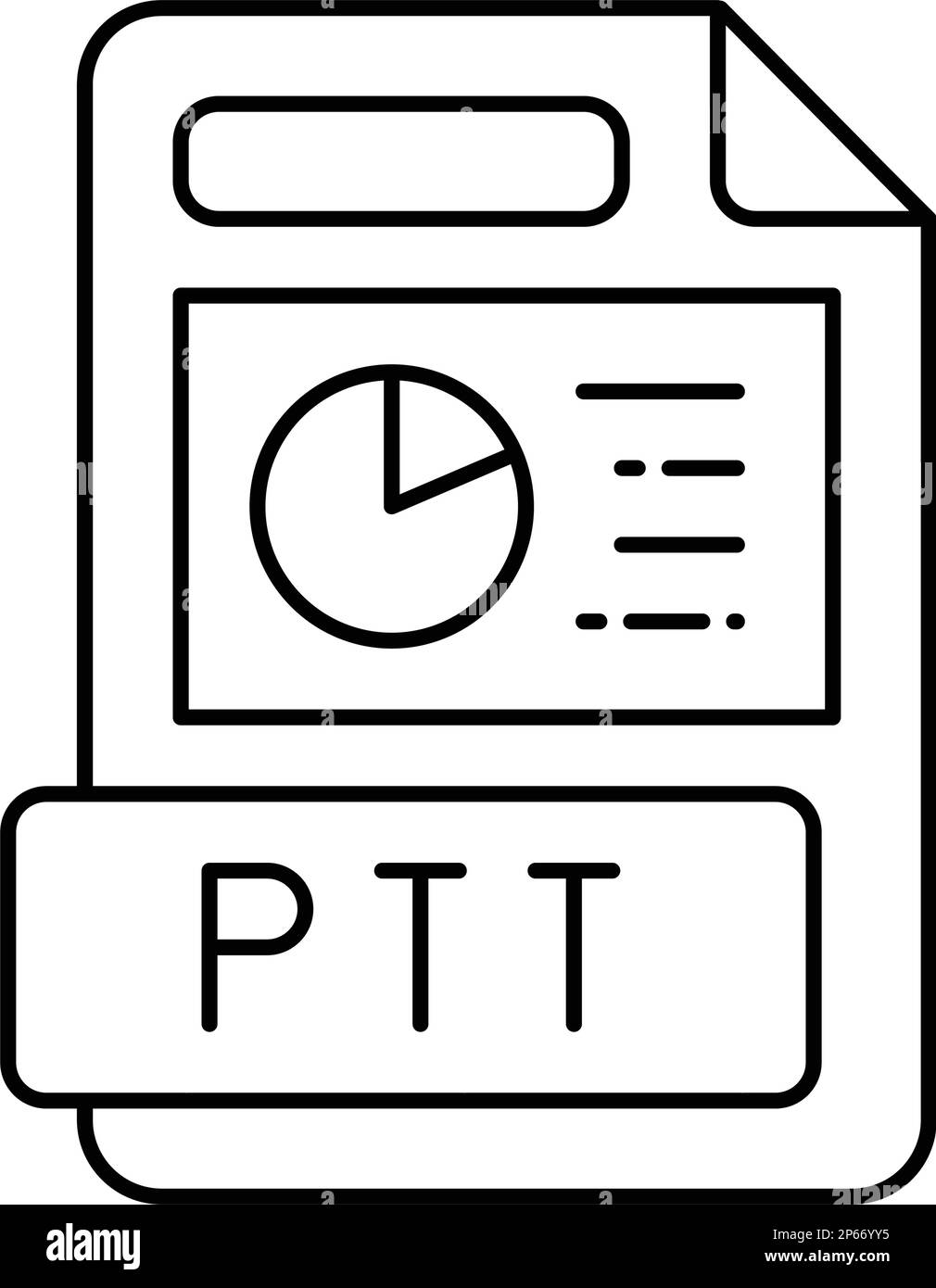 Ppt File Format Document Line Icon Vector Illustration Stock Vector