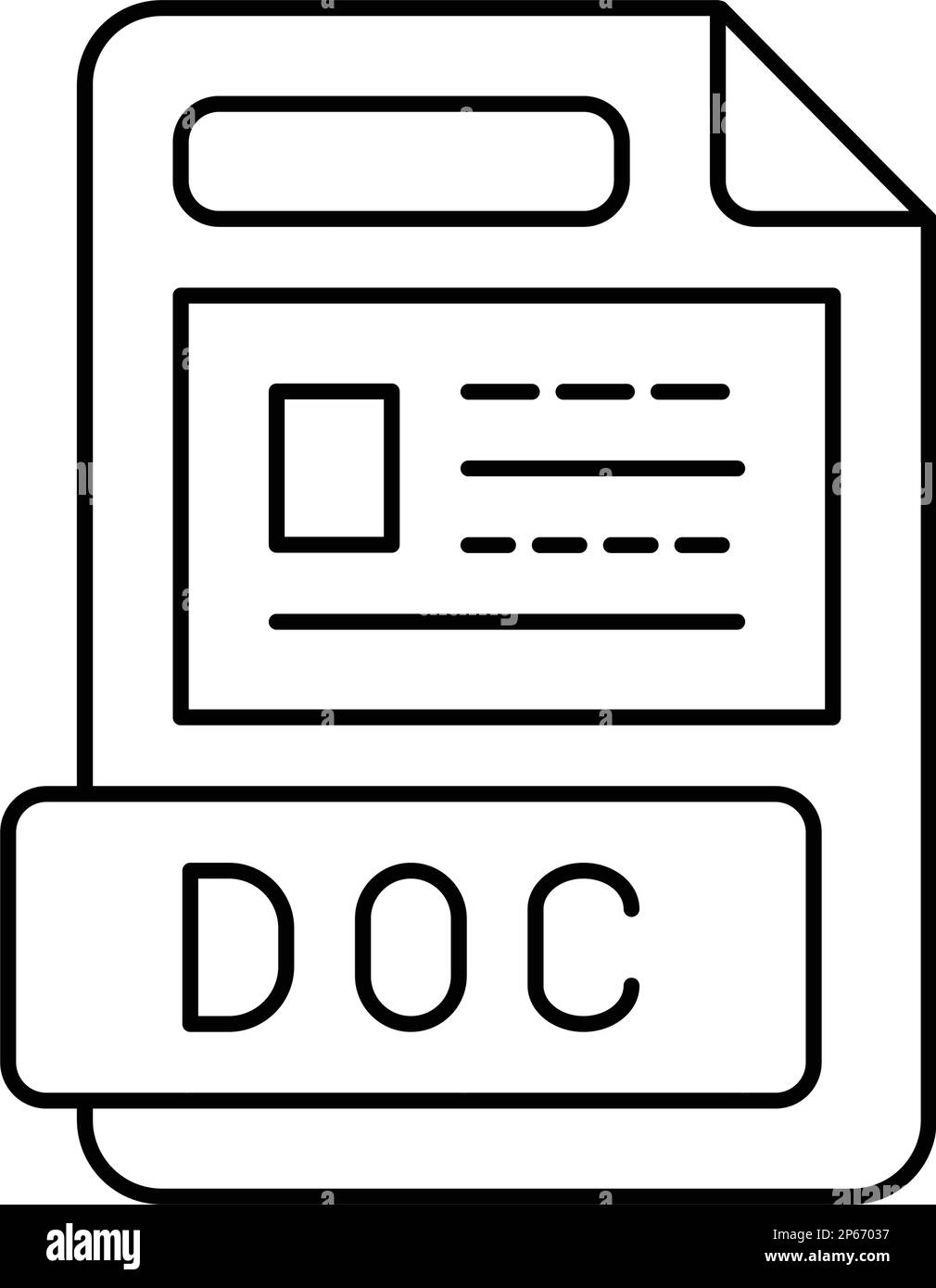 Doc File Format Document Line Icon Vector Illustration Stock Vector