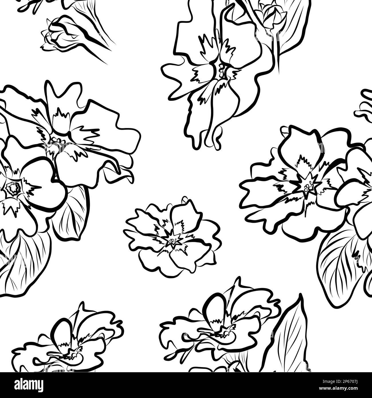 Spring flowers collection of primrose seamless vector pattern Stock ...