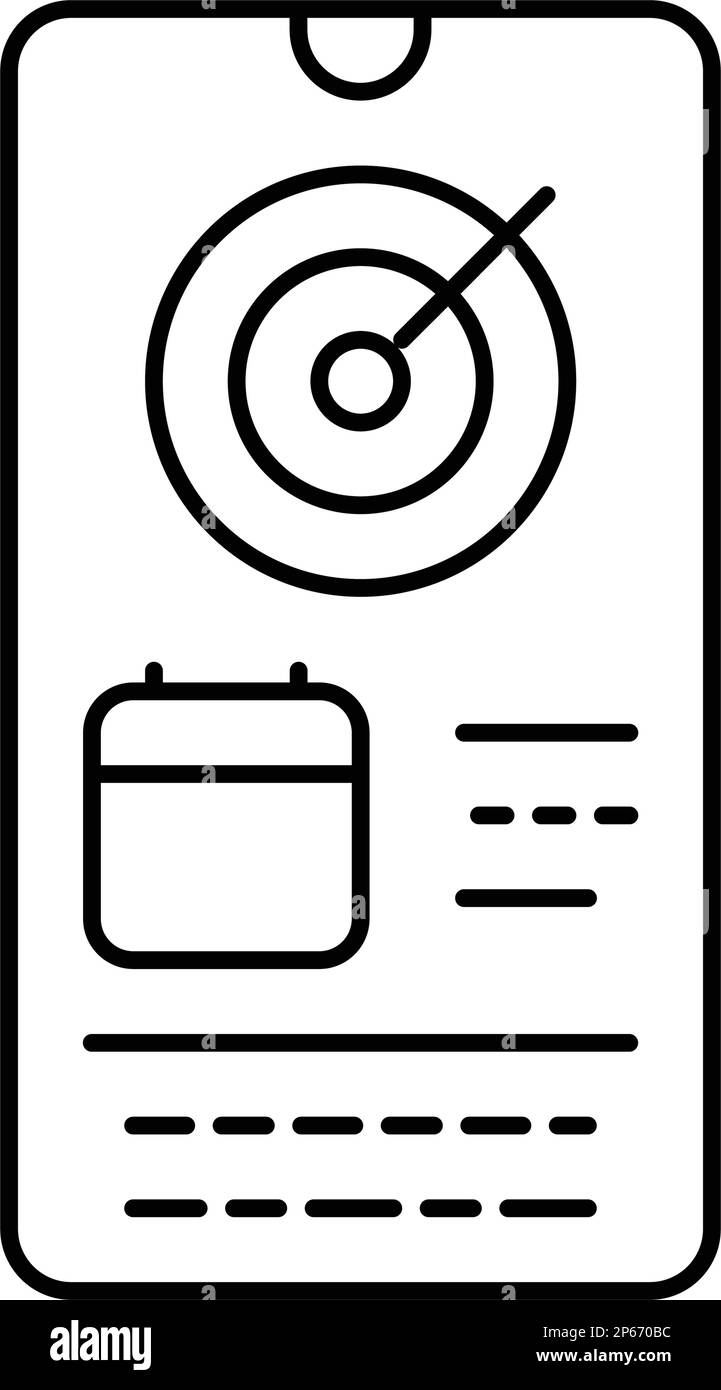 goal tracking app line icon vector illustration Stock Vector Image ...