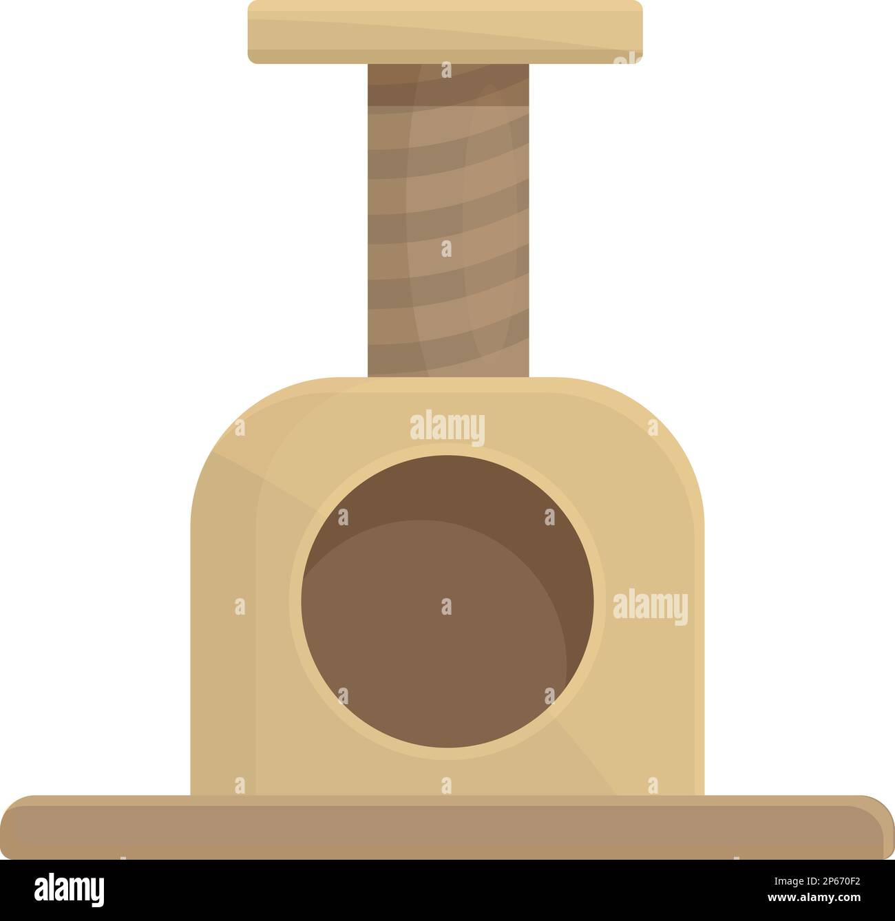 Scratch house icon cartoon vector. Cat post. Tree furniture Stock ...