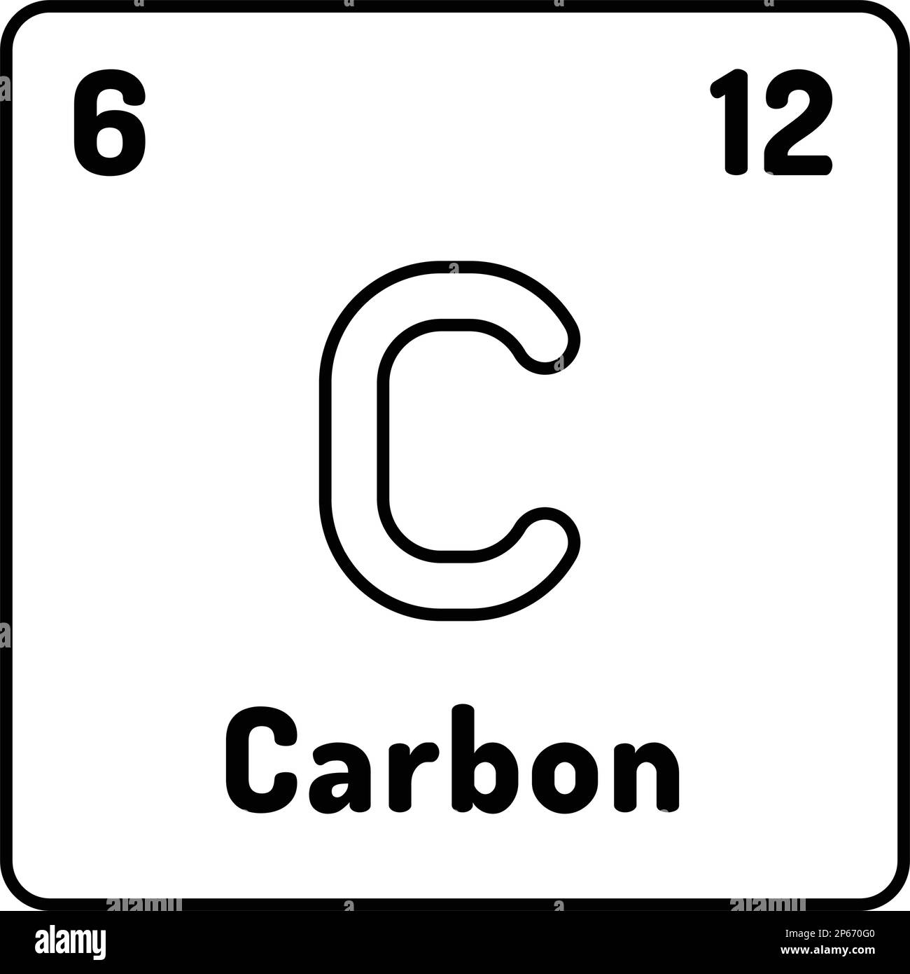 carbon chemical element line icon vector illustration Stock Vector ...