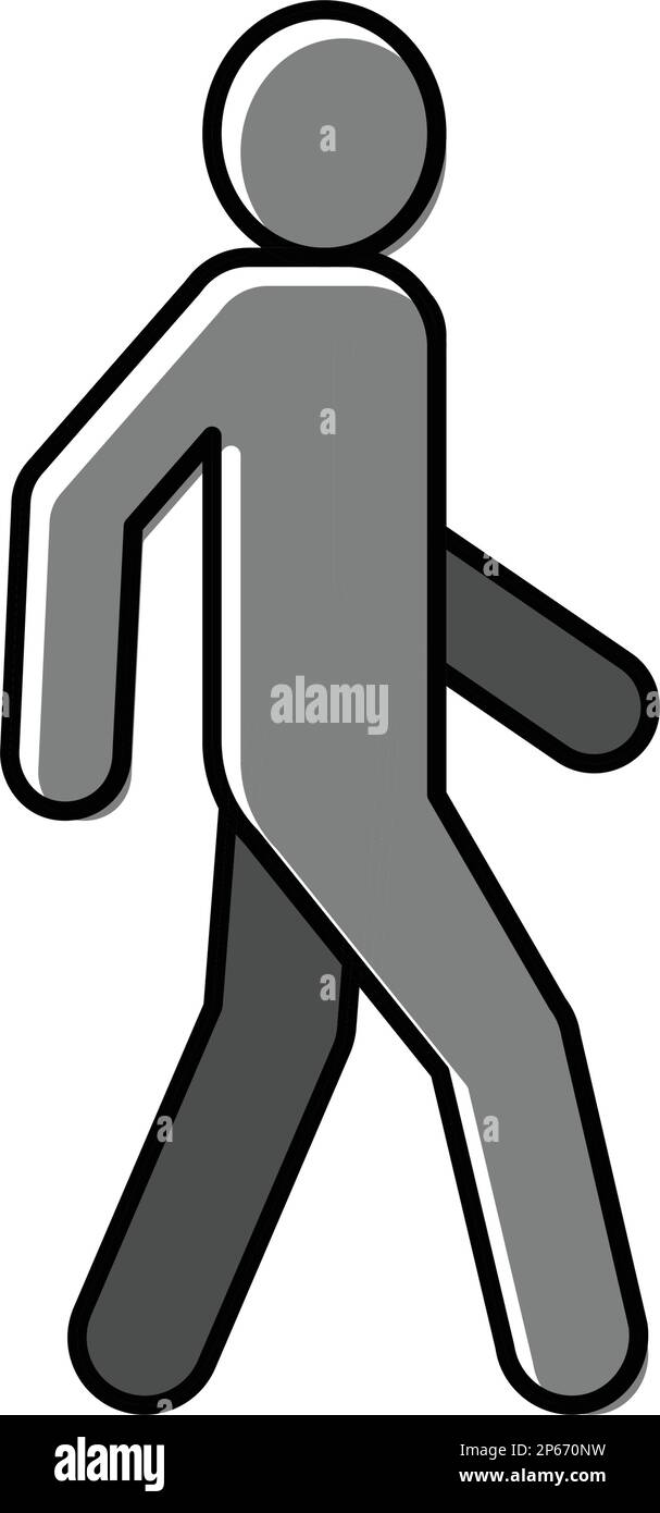 walk man silhouette color icon vector illustration Stock Vector Image ...