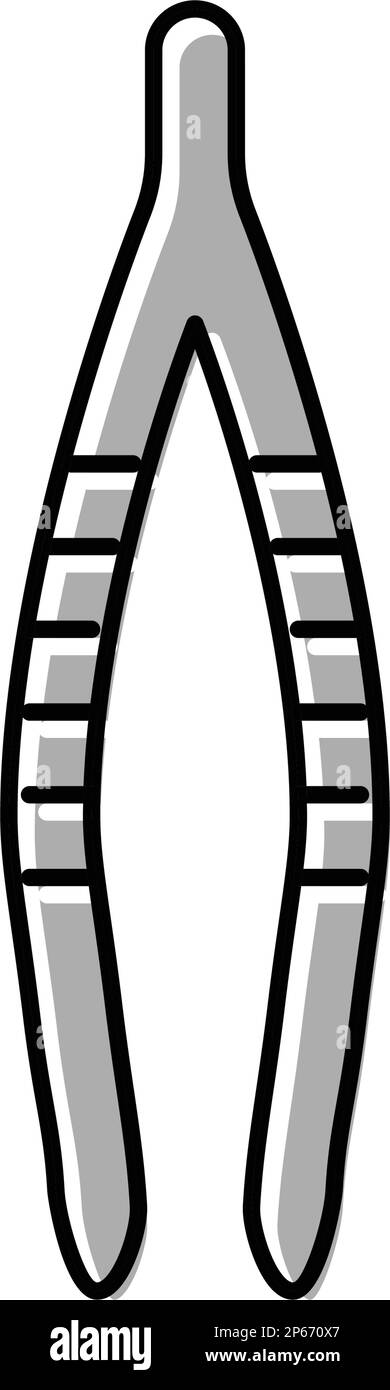 forceps chemical glassware lab color icon vector illustration Stock ...