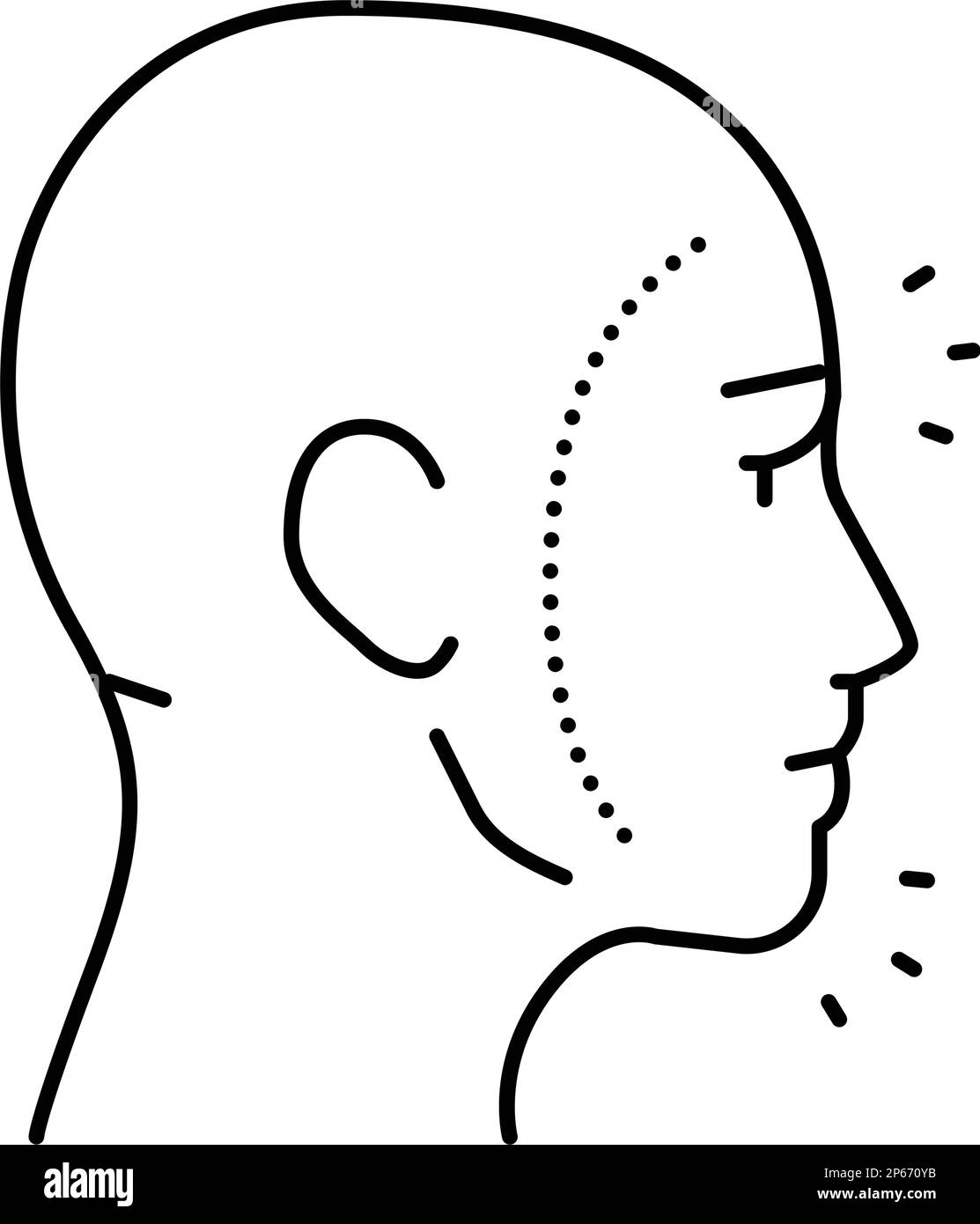 face pain body ache line icon vector illustration Stock Vector Image ...