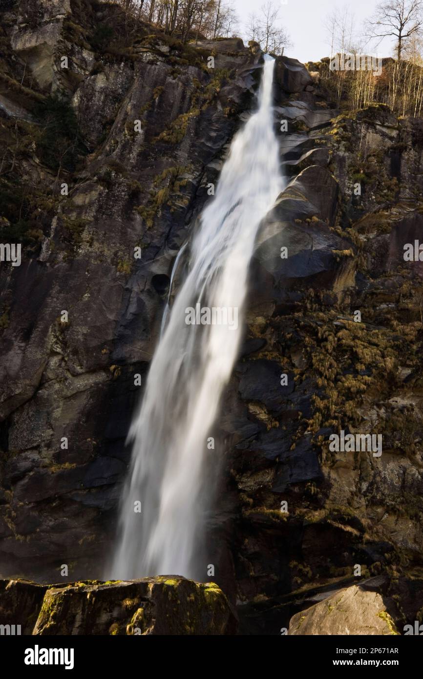 Switzerland, Canton Ticino, Foroglio waterfall Stock Photo - Alamy