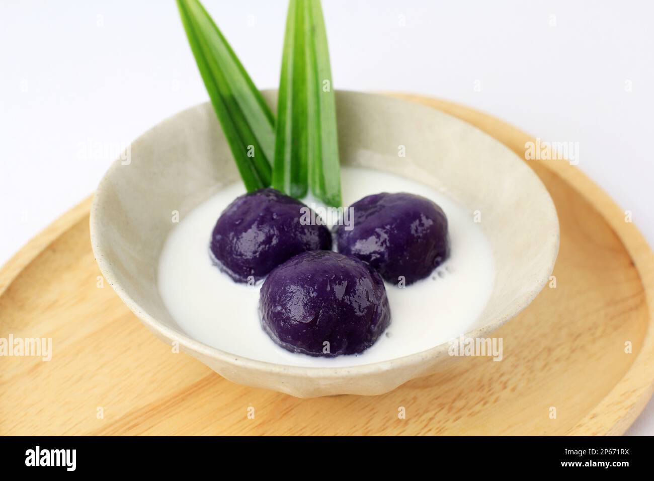 Kolak Candil Ubi Ungu or Purple Sweet Potato Balls with Palm Sugar and ...