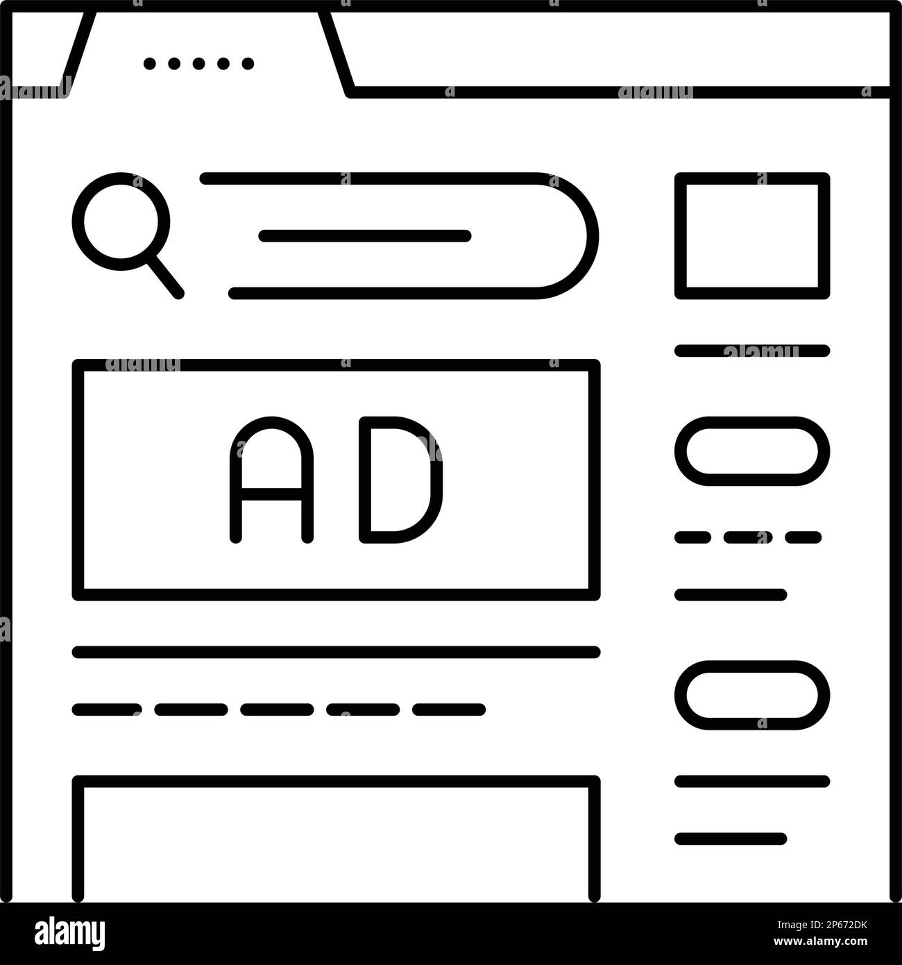 paid search advertising line icon vector illustration Stock Vector ...