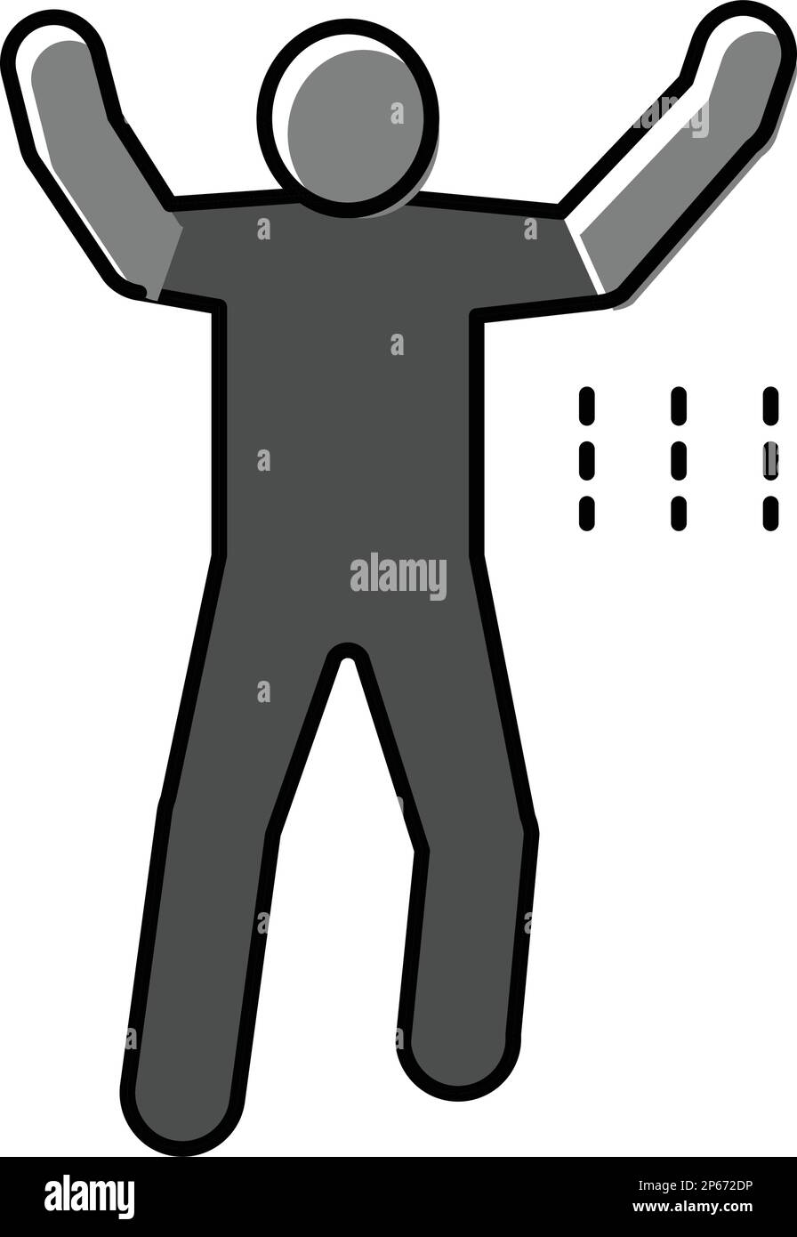 warning man silhouette color icon vector illustration Stock Vector ...