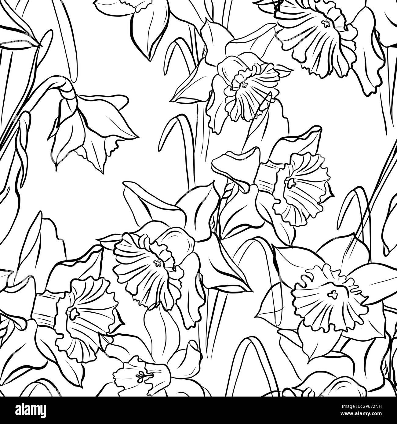 Spring flowers collection of seamless pattern drawing 4 Stock Vector ...