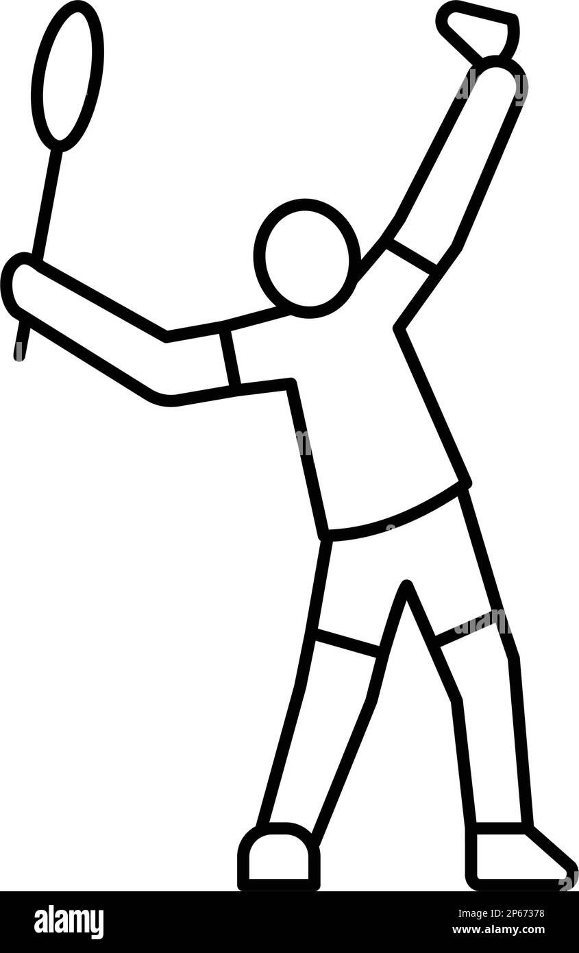 professional badminton line icon vector illustration Stock Vector Image ...