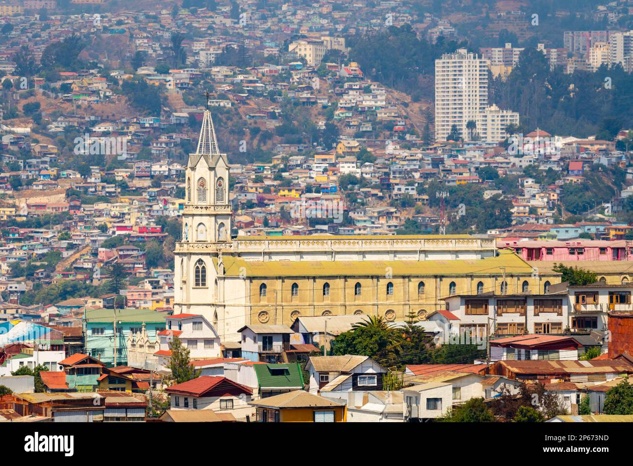 Parroquia Las Carmelitas church, Valparaiso, Chile, South America Stock ...
