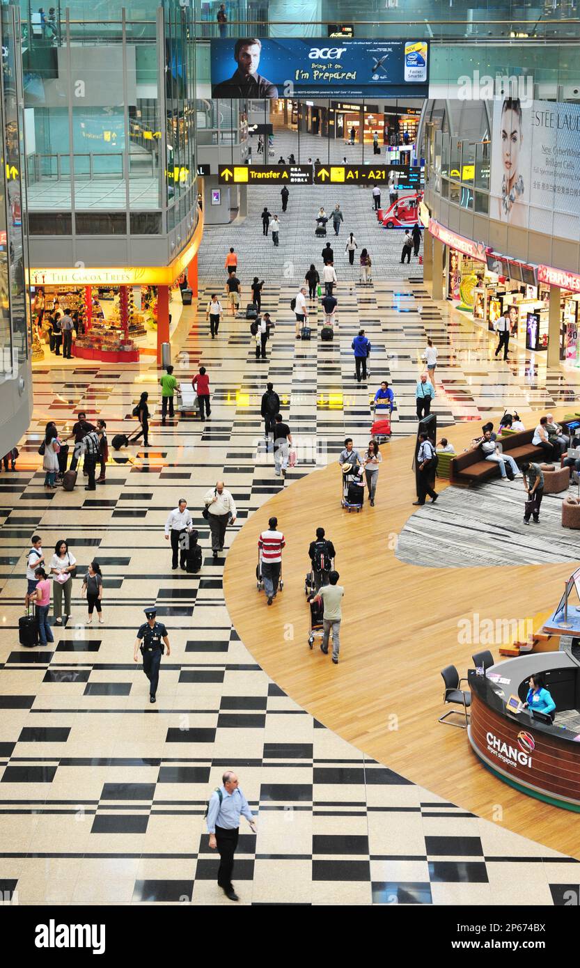 The Changi Airport Terminal 3 departure level, inside the transit ...