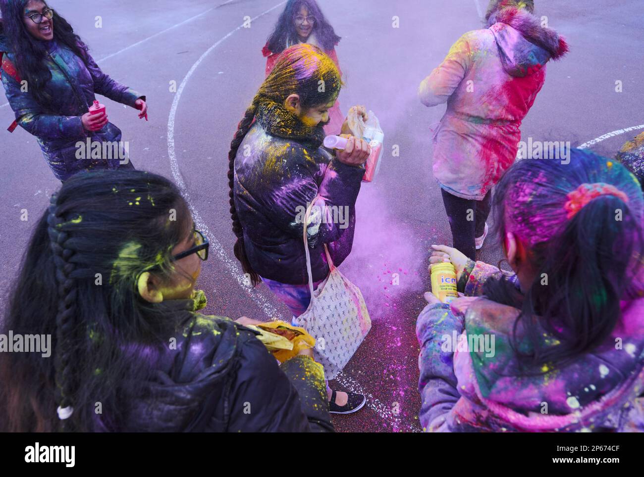 Celebration of Holi-Phagwa in the Transvaal district of The Hague, the ...