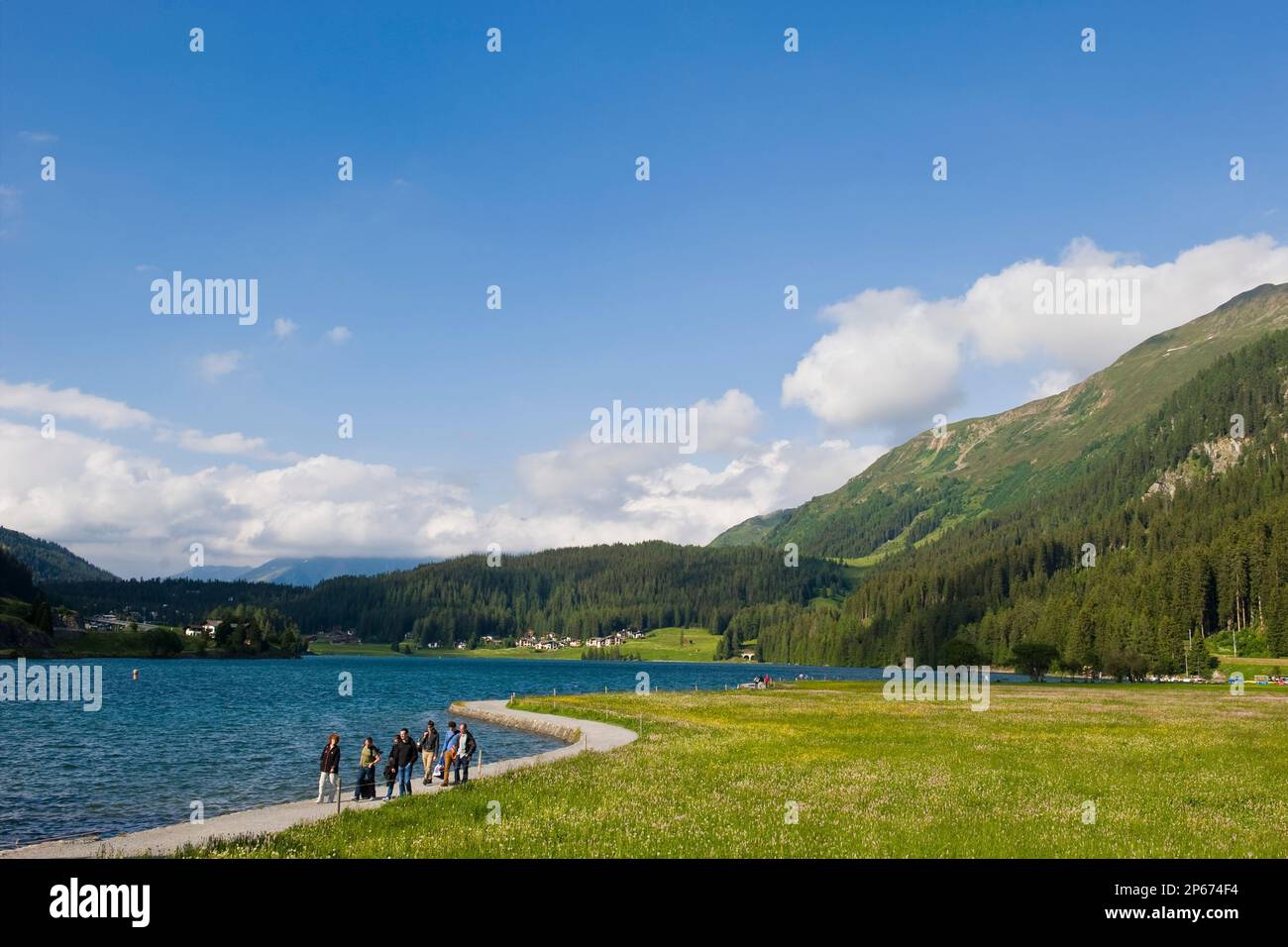Switzerland, Canton Grisons, Davos lake Stock Photo - Alamy