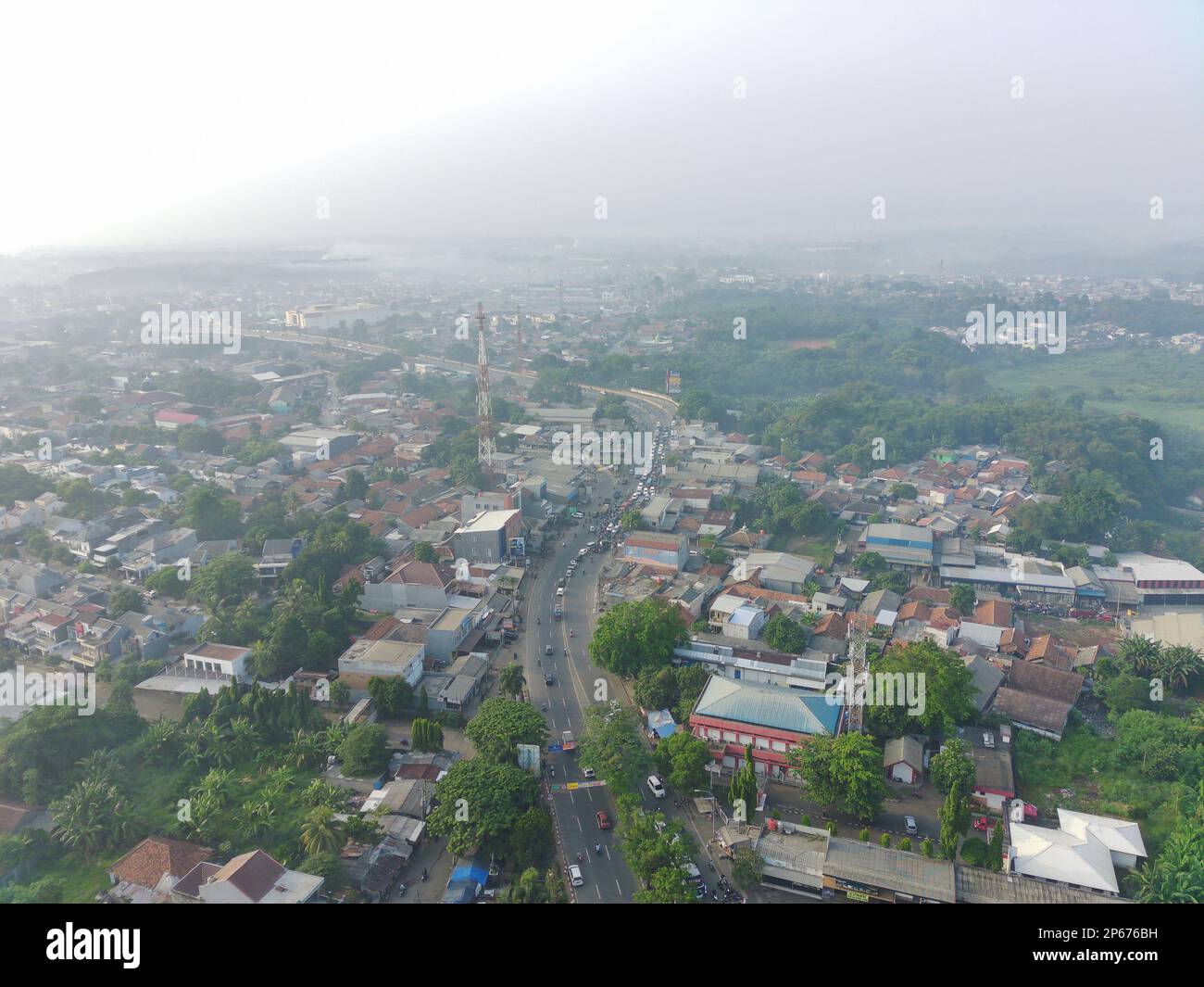 Bogor, Indonesia - Nov 14 2022. aerial view of cileungsi highway, Bogor ...
