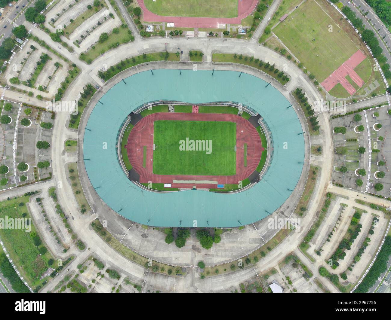 Bogor, Indonesia. October 16 2022. aerial view of Pakansari stadium on ...