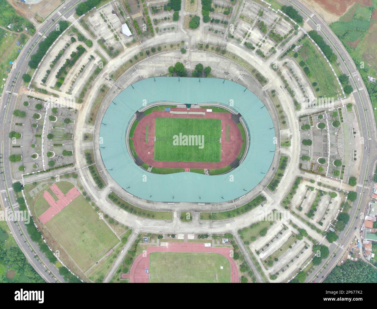 Bogor, Indonesia. October 16 2022. aerial view of Pakansari stadium on ...