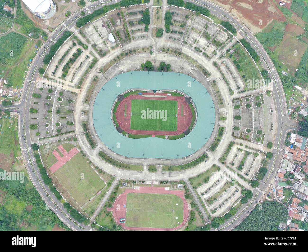 Bogor, Indonesia. October 16 2022. aerial view of Pakansari stadium on ...