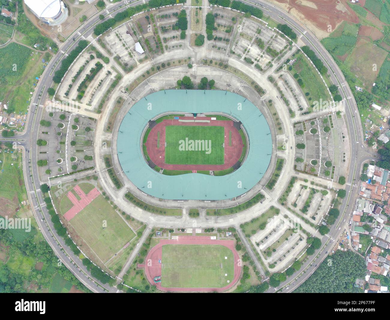 Bogor, Indonesia. October 16 2022. aerial view of Pakansari stadium on ...