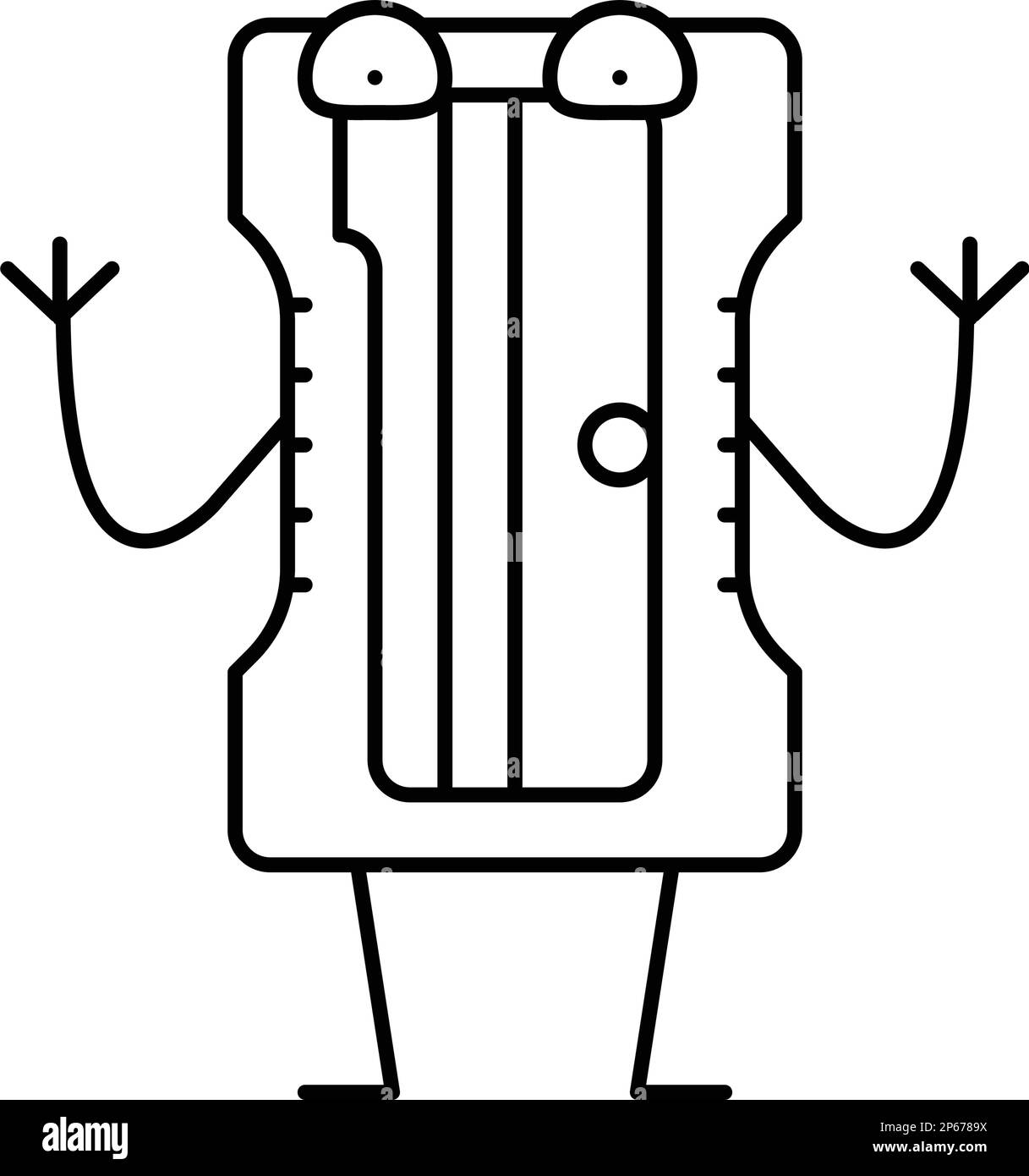 sharpener school character line icon vector illustration Stock Vector ...