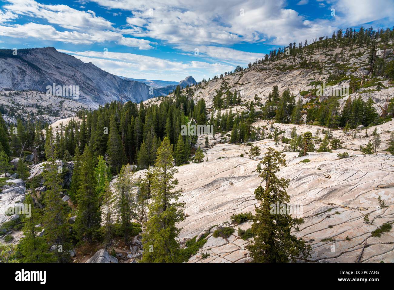 Olmsted Point with distant view of Half Dome rock formation, Yosemite ...