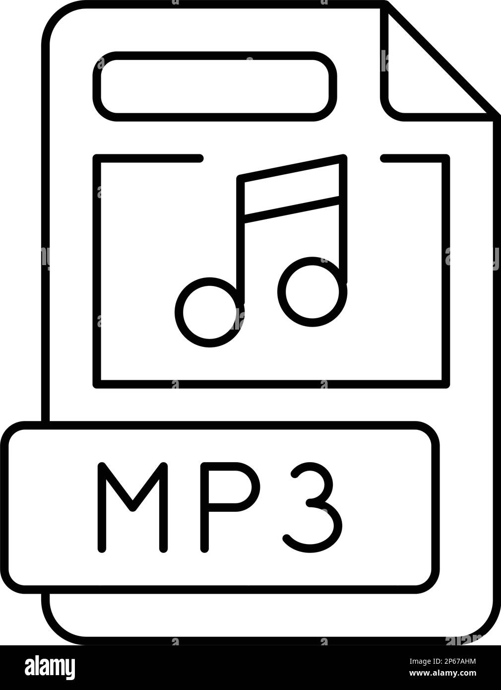 mp3 file format document line icon vector illustration Stock Vector ...