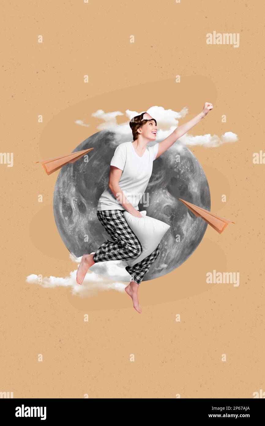 Vertical collage photo picture image artwork poster of happy positive ...