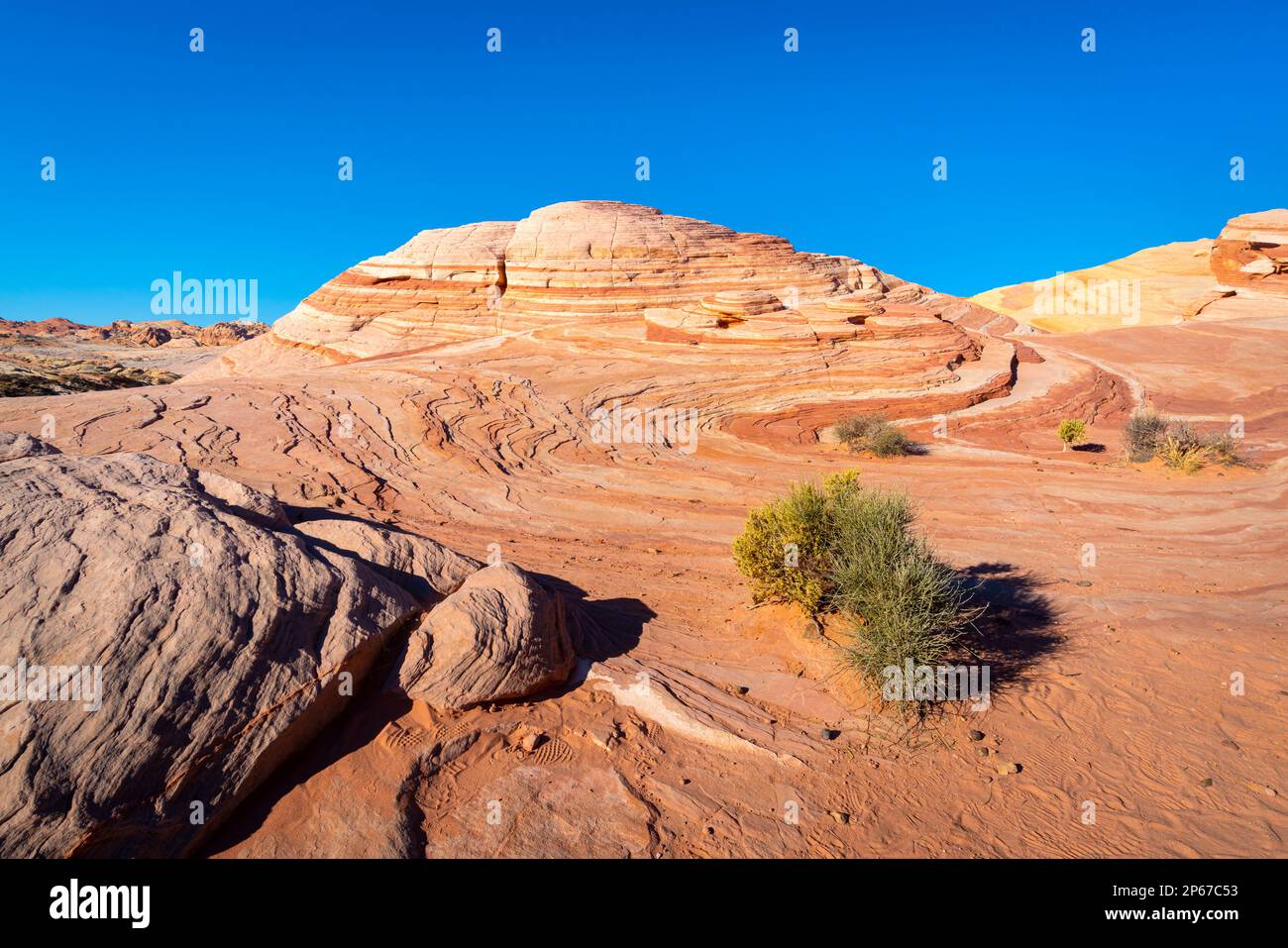Red rock formations at Fire Wave, Valley of Fire State Park, Nevada ...
