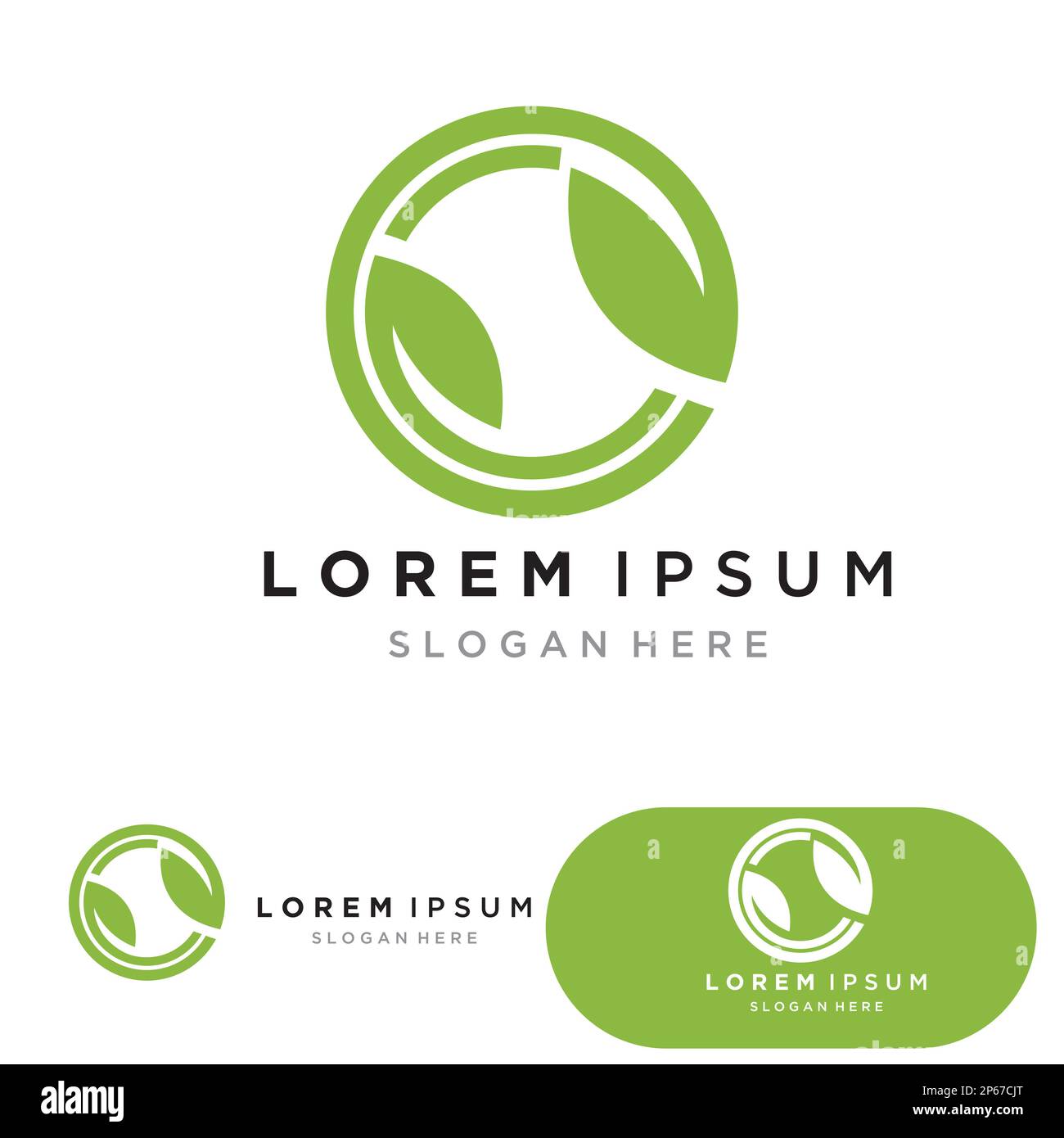 Leaf green logo and symbol vector template Stock Vector Image & Art - Alamy