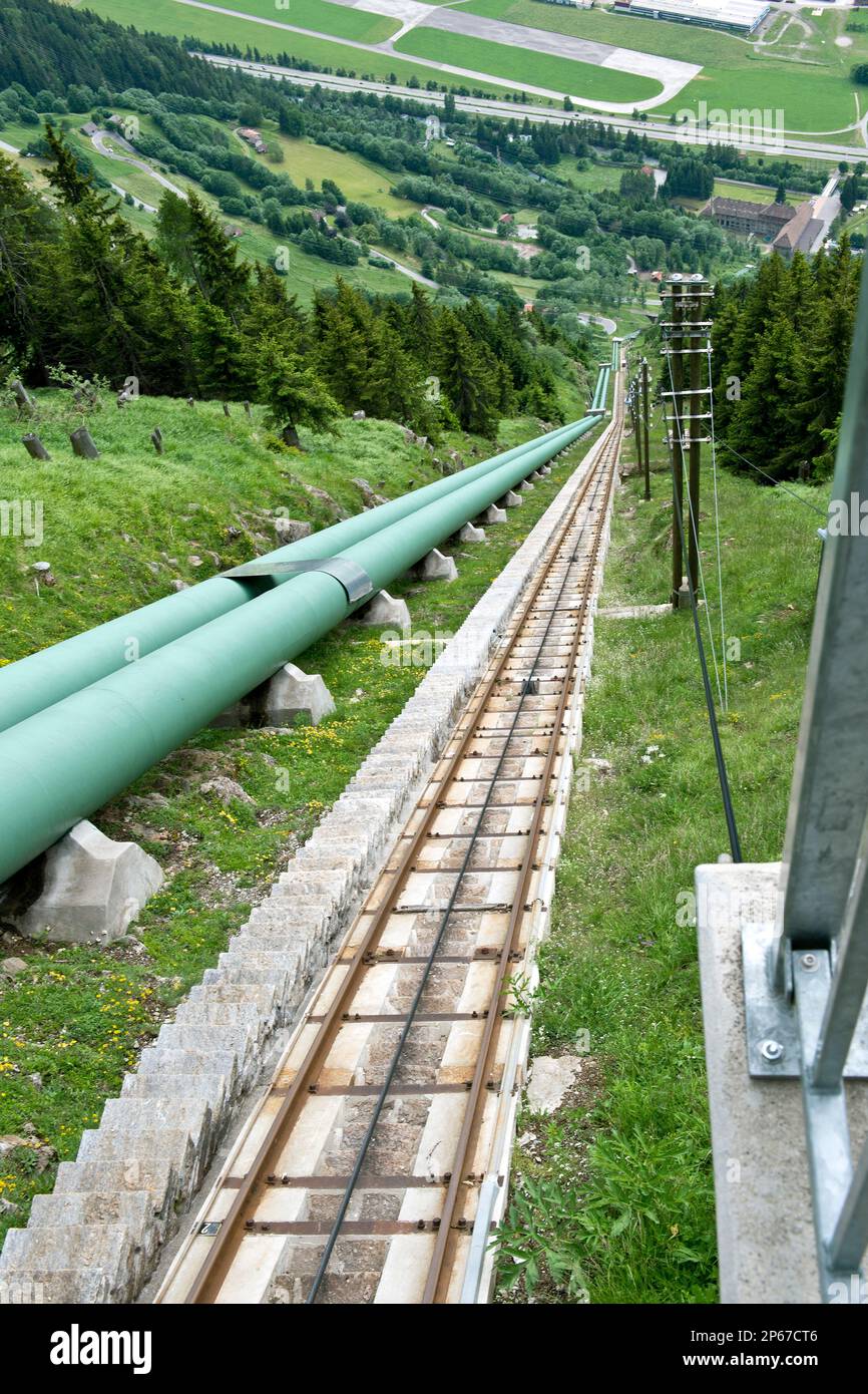 Switzerland, Canton Ticino, Ritom-Piora, Cable car rope Stock Photo - Alamy