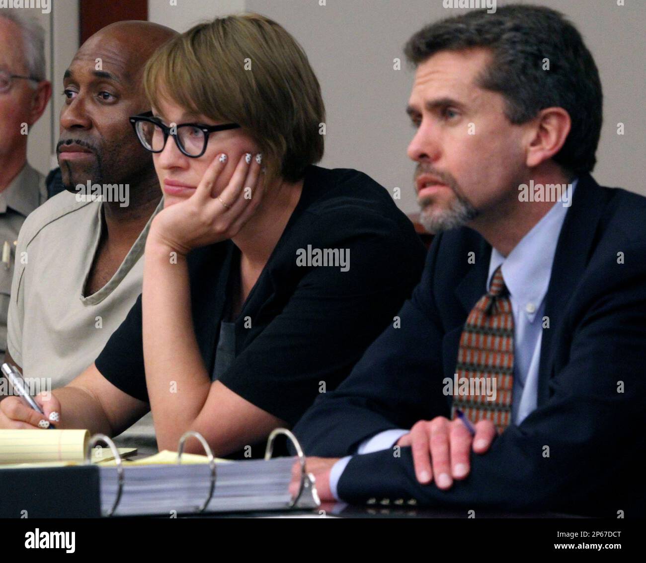 Thomas Pennington, from left, appears with his attorneys Mariam Larson ...