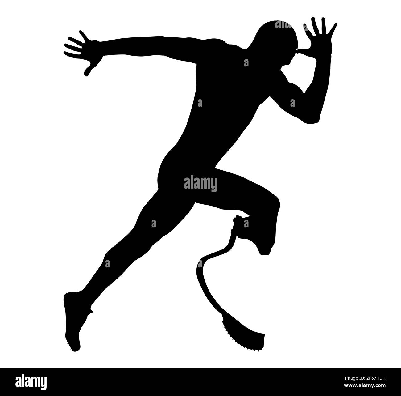 start athlete runner disabled handicap on carbon prosthetic Stock Photo ...